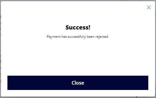 Rejecting a bill pay payment